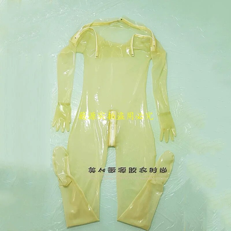 Сексуальные латексные мужские костюмы с двумя плечами на молнии, Фетиш-одежда, перчатки, носки с молнией на промежности XXXL, фиолетовый