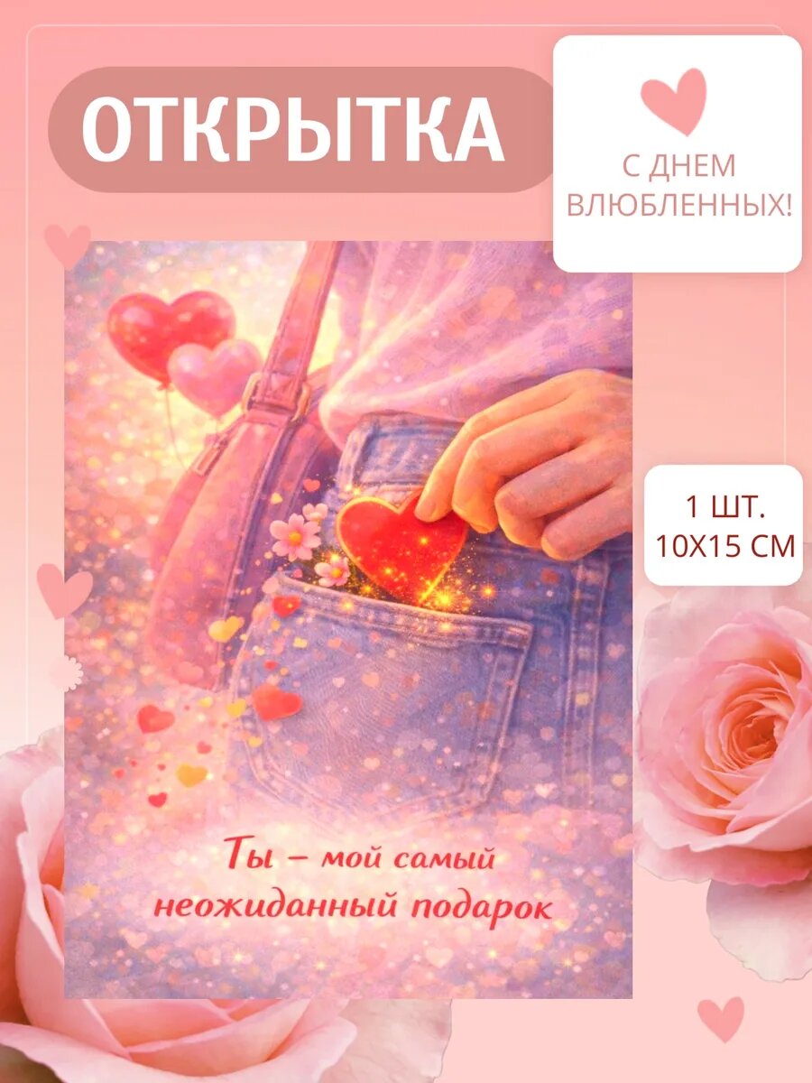 Открытка c 14 февраля, с днем святого Валентина, влюбленных