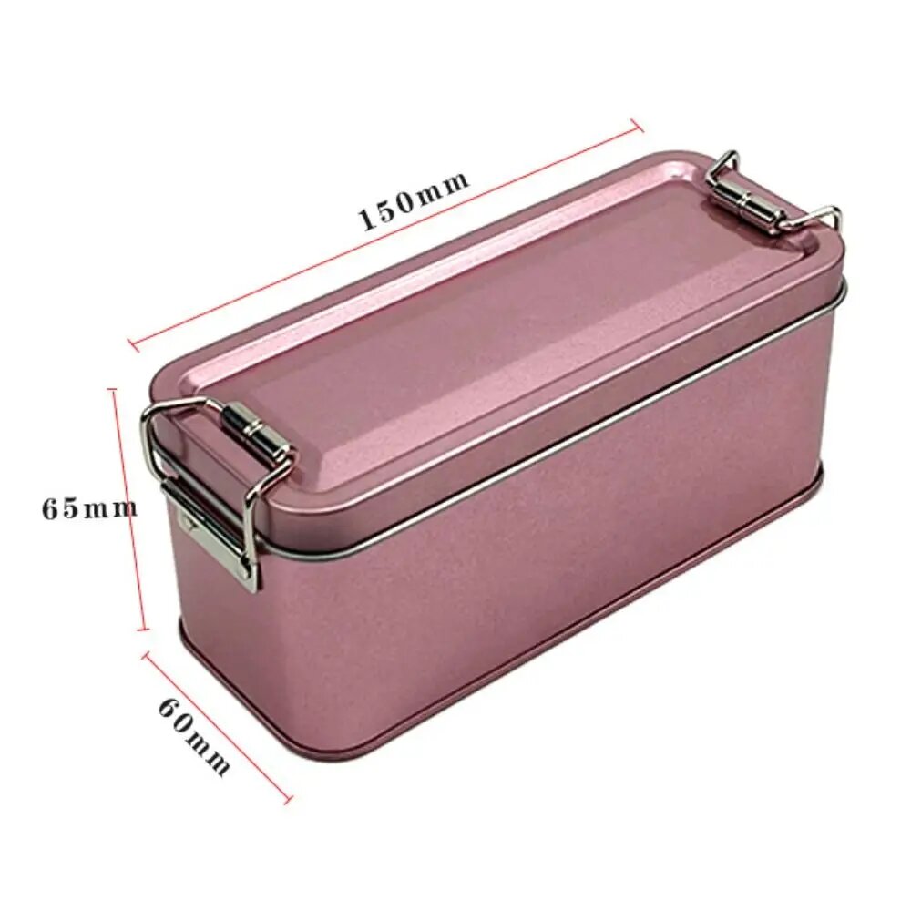Металлическая прямоугольная коробка Розовый, Rose Red