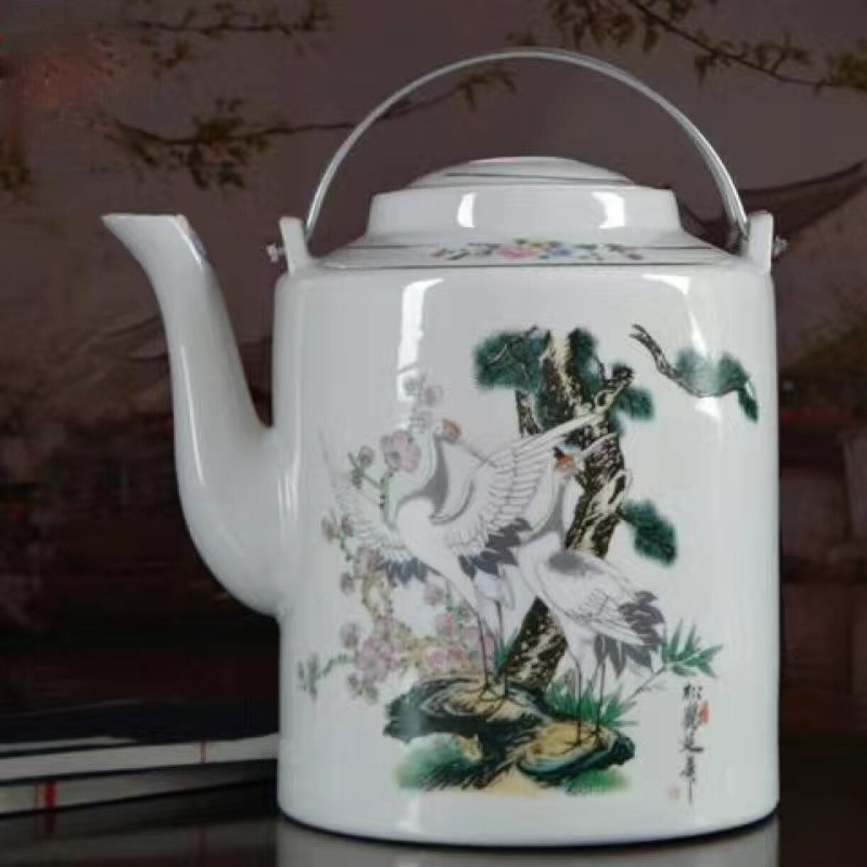 Керамический чайник большой емкости из Цзиндэчжэня для горячей и холодной воды, термостойкий, с взрывобезопасной ручкой, ретро