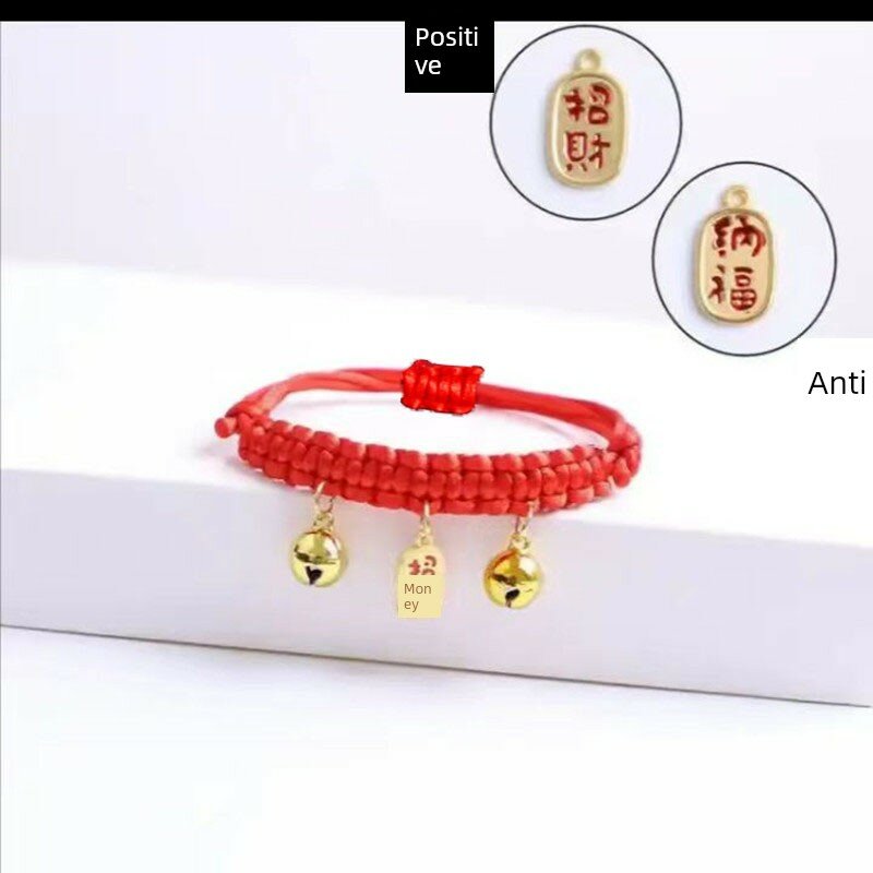 Красный шнур Удача ошейник для кошек среднего размера (5-15 фунтов) ручной работы регулируемый