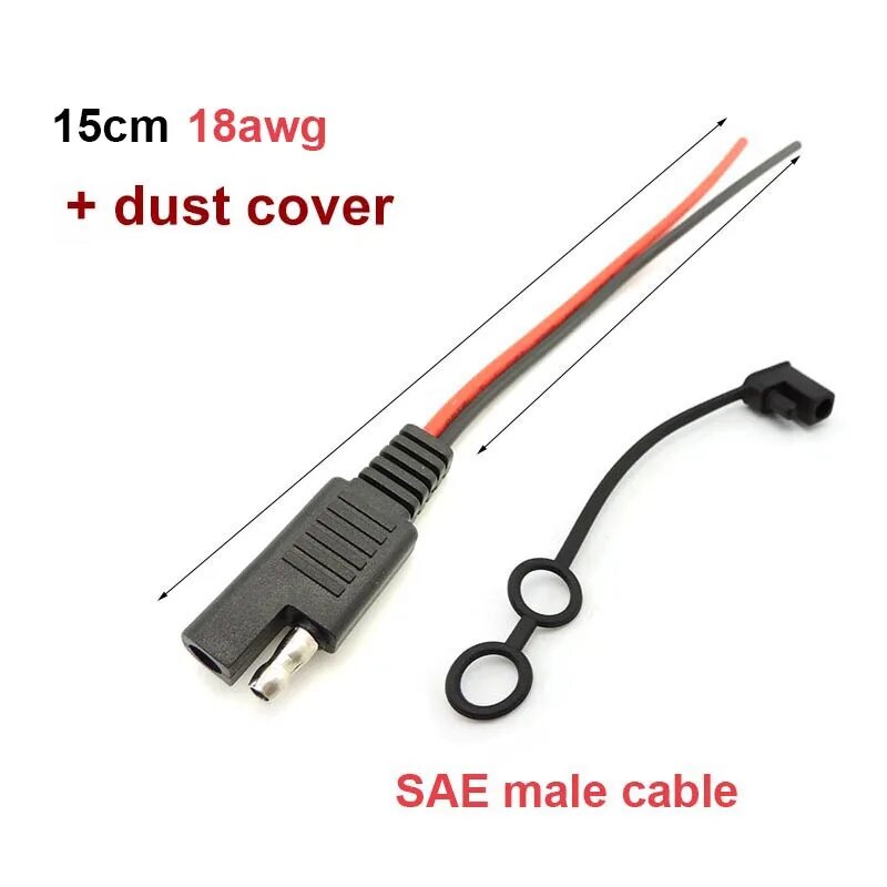 DIY SAE 12 В 18AWG 15 см силовой автомобильный удлинительный кабель мужской женский male and cap