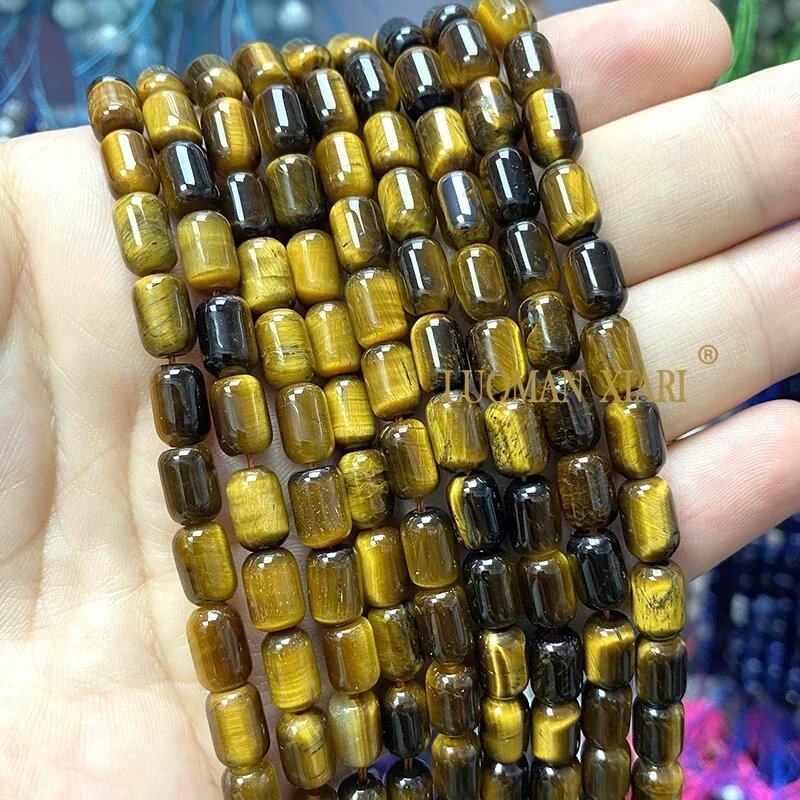 Зеленый изумруд бусины LUOMAN XIARI 6x9 мм 6x9mm 9-10pcs, tiger eye