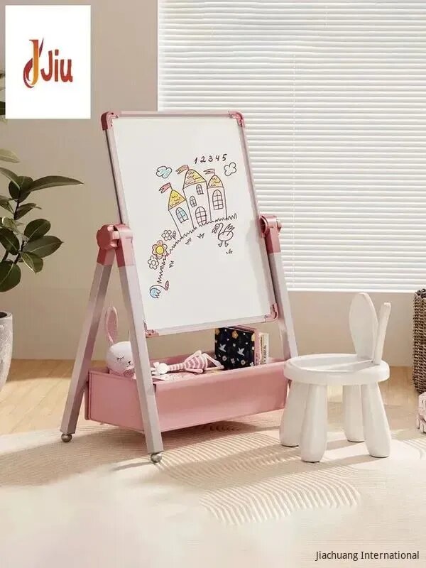 Эксклюзивный детский мольберт с доской для рисования, комплектуется столом и стулом для конструирования, а также набором из строительных блоков