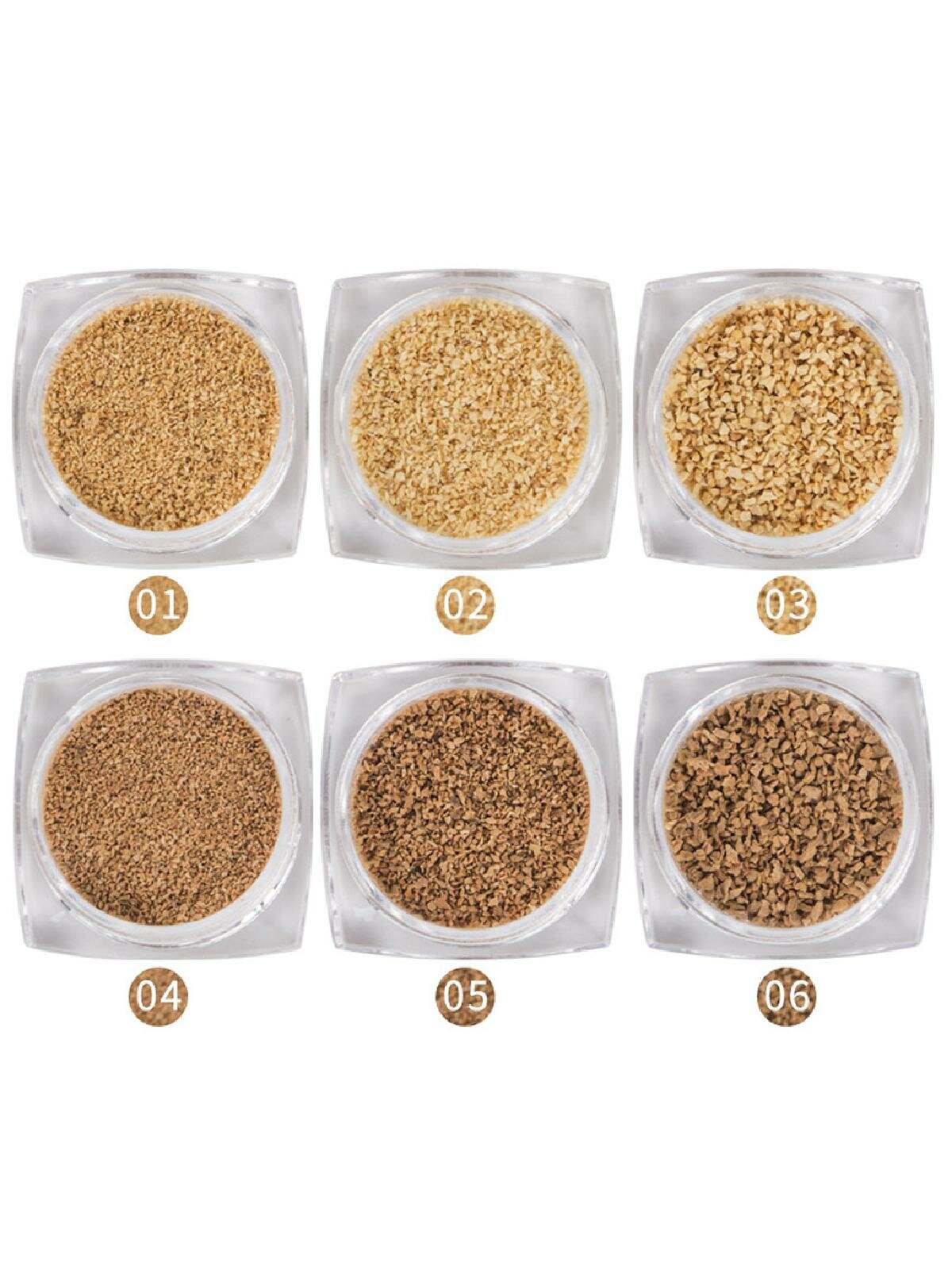 1 набор из 6 цветов, пляжные опилки основного цвета