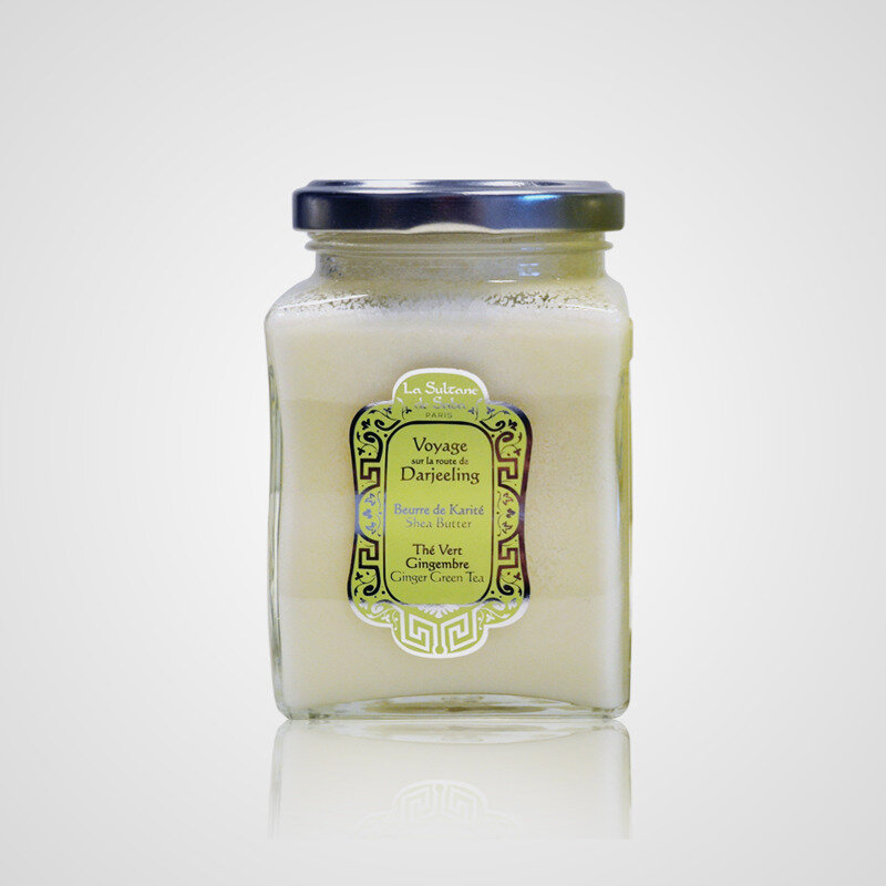 Масло карите Зелёный чай/имбирь 300 мл La sultane de saba shea butter ginger green tea Масло 300 мл