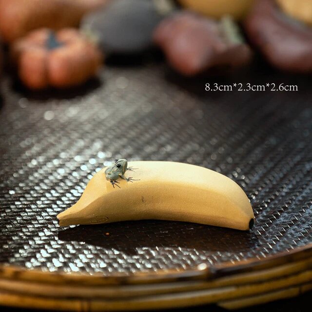 Игрушки для чаепития, креативные фигурки лягушек из фиолетовой глины, раскрашенные аэрозольной краской, тыквы, скульптуры фруктов из фиолетовой глины, чайные сервизы в стиле кунг-фу, украшения и изделия ручной работы для чайной церемонии.