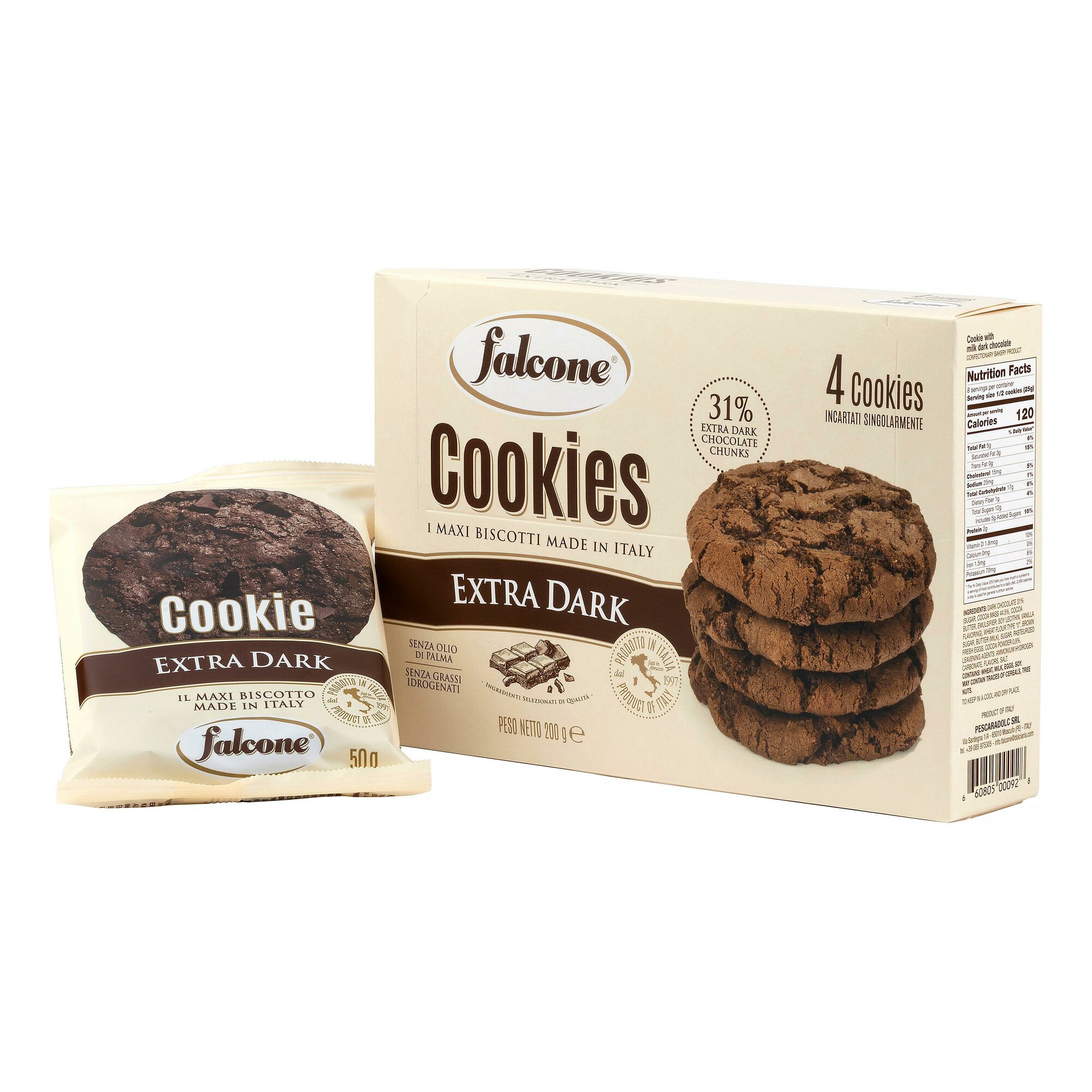Печенье FALCONE сахарное Cookies с темным шоколадом, 200 г