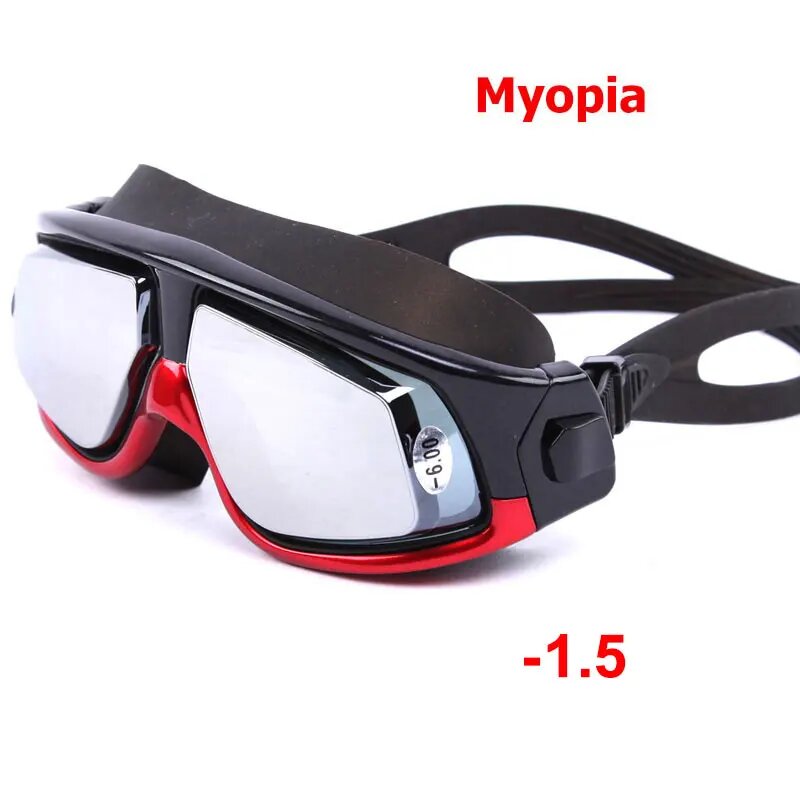 Очки для плавания для близоруких -1.5, Красный
