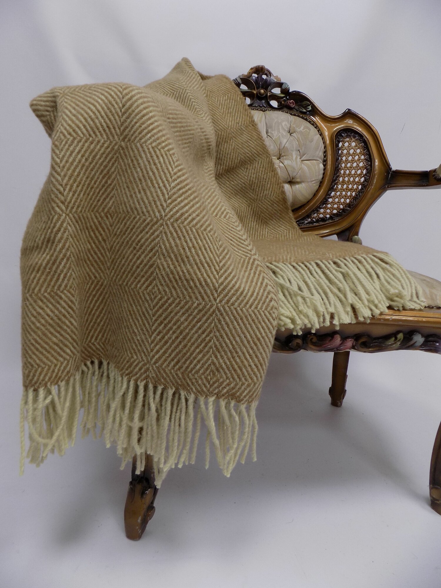 Плед Индийский из 100% Новозеландской шерсти, 140х200см, двухсторонний