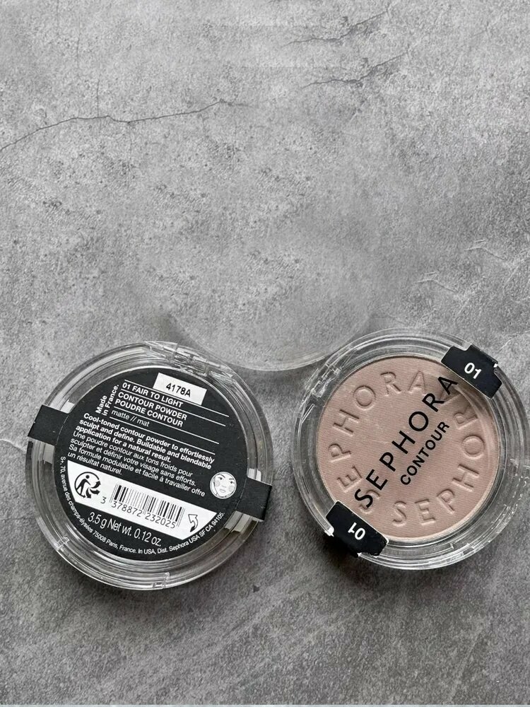 Sephora Восстанавливающая пудра 01, тени для век, тени для переносицы, серый тон