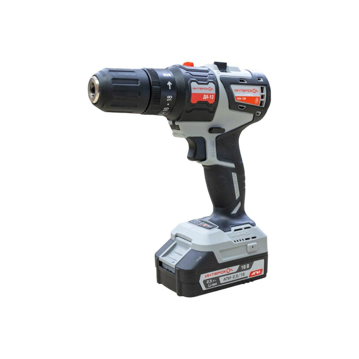 Набор инструмента ИНТЕРСКОЛ "мультимакс", Li-Ion, 18В, 2,5Ач, универсальный привод