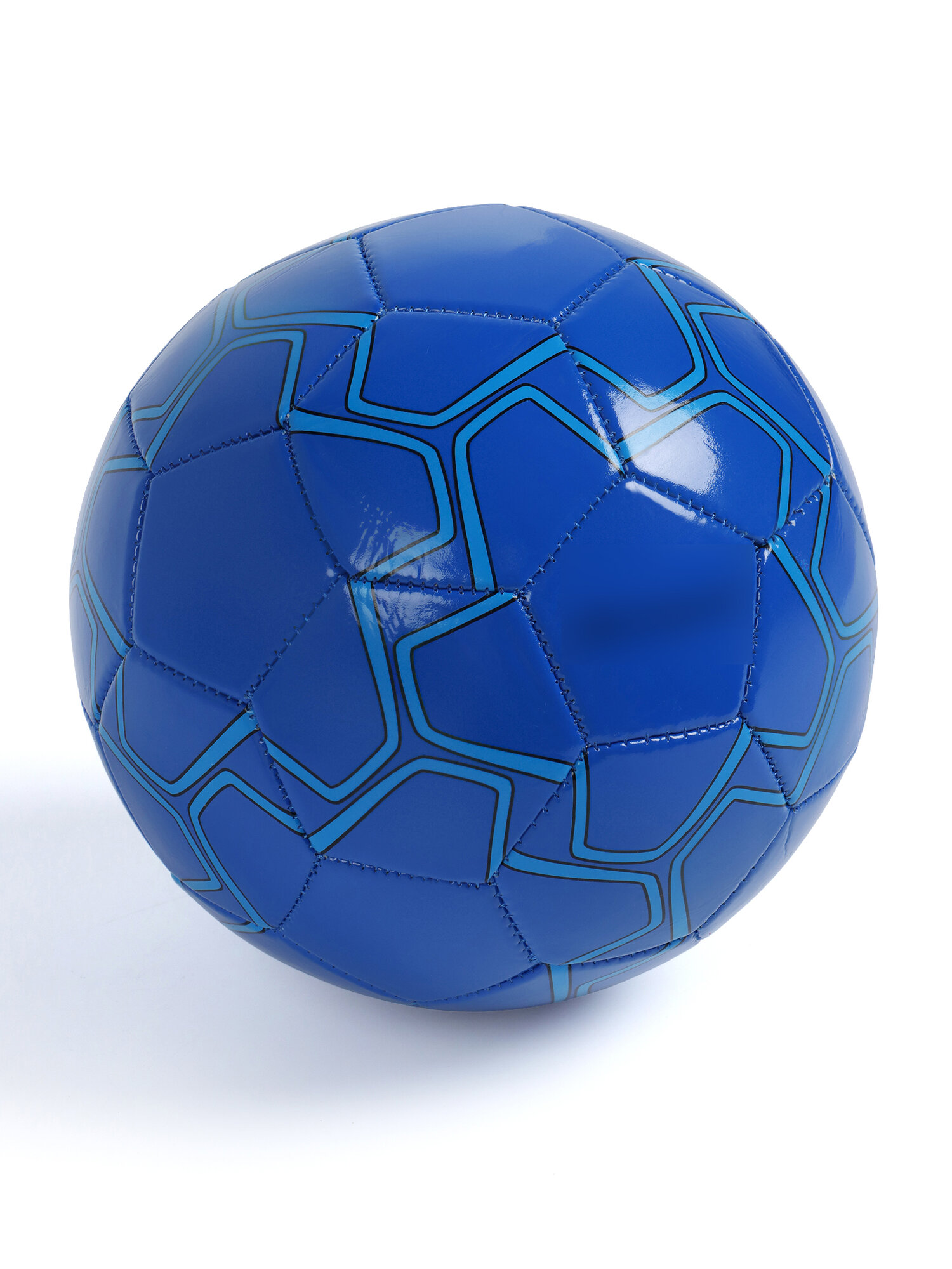 Футбольный мяч, 1 шт. машинная сшивка, 32 панели, р. 5, PVC, резиновая камера, синий