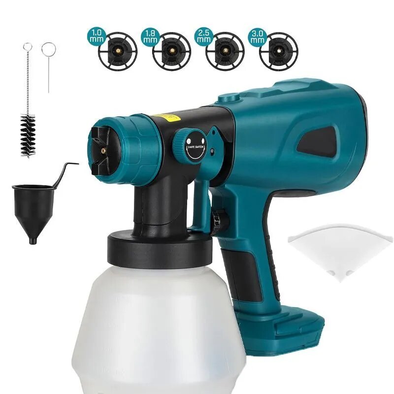 Электрический пистолет-распылитель 800 мл Совместим с Makitar 18 В аккумулятор беспроводной распылитель краски аэрограф для мебели стальное покрытие