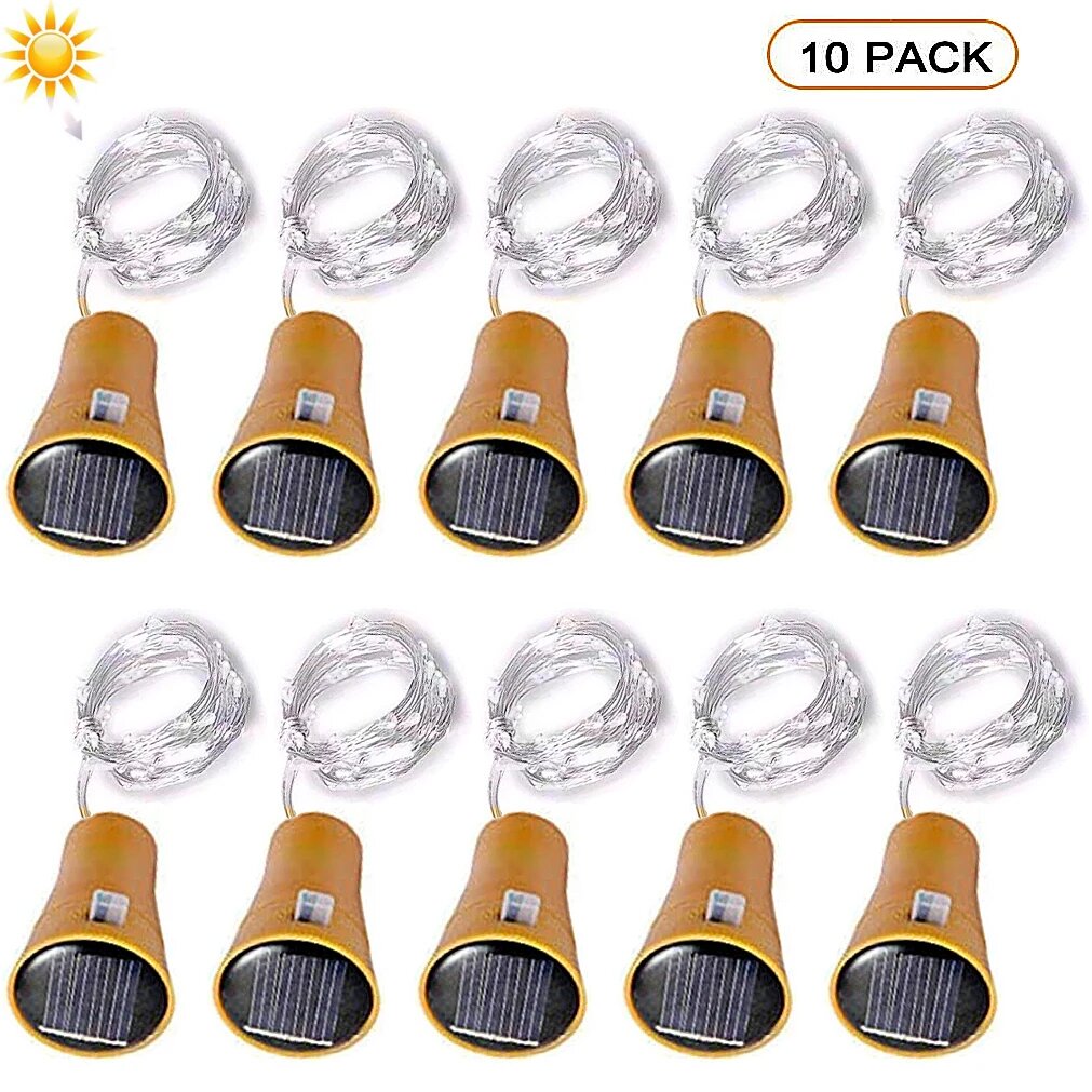Солнечные гирлянды 20 LED, белый свет, 2 метра, 5 шт