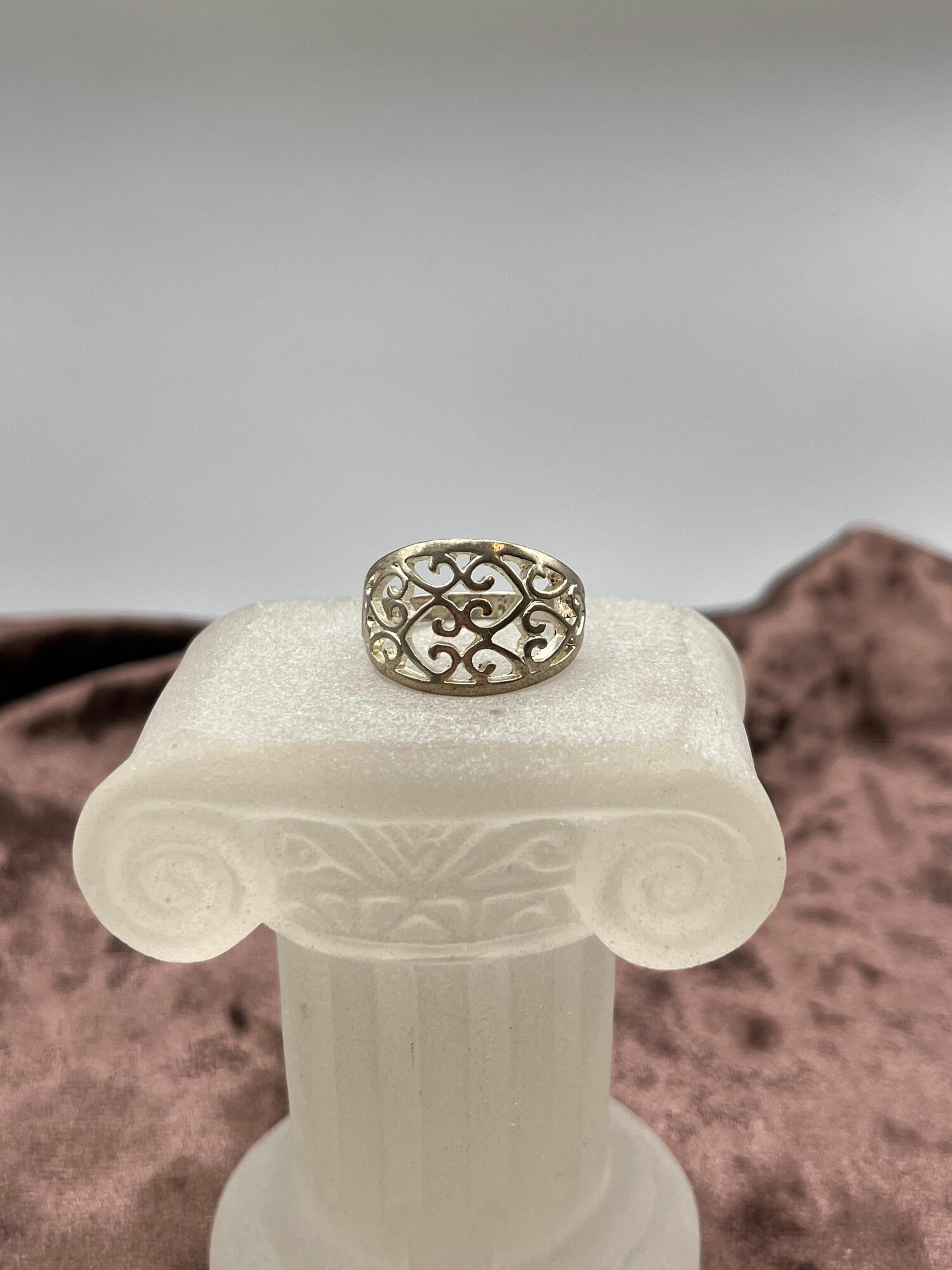 Винтажное мельхиоровое кольцо, серебрение, размер 18