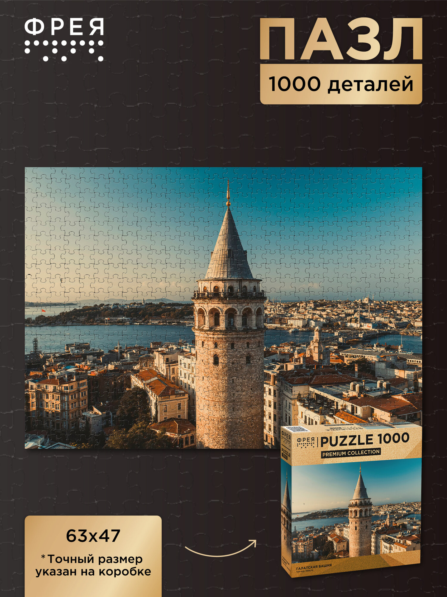 Пазл фрея Премиум 1000 элементов TOP-PZL-1000/12 Галатская башня