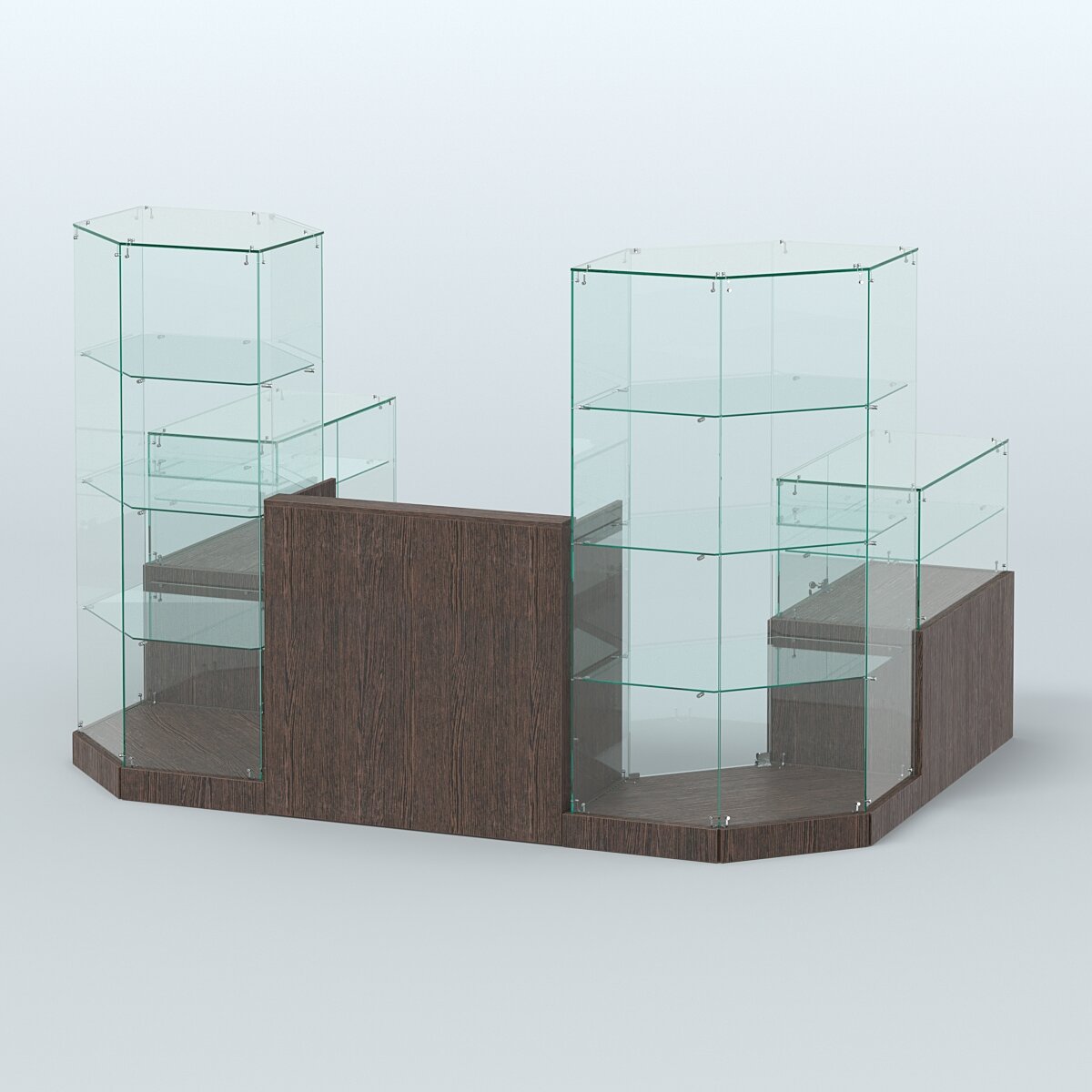 Торговый стеклянный павильон Абсолют №7а (закрытый) (4, 13 кв. м), Дуб Венге