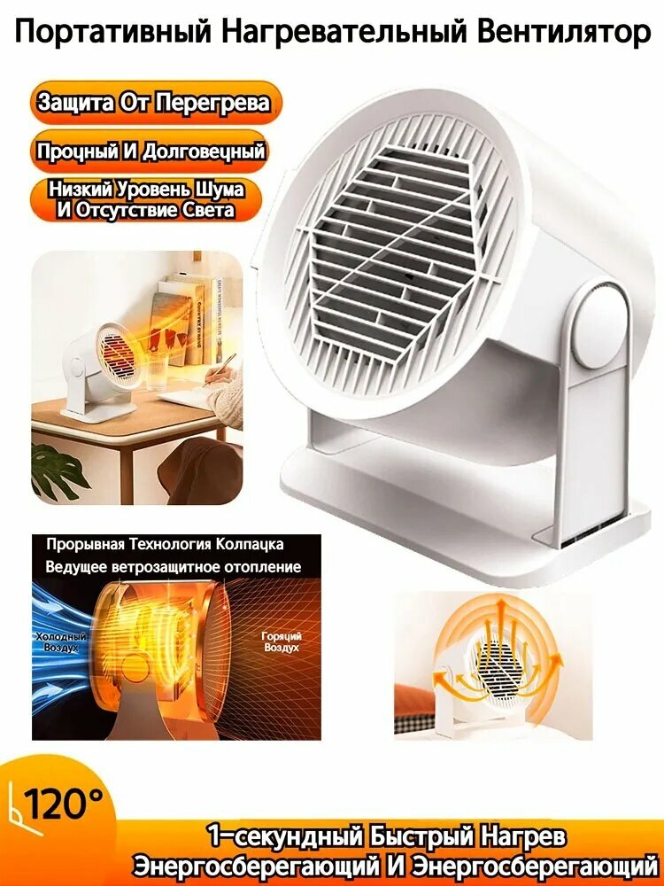 Мини обогреватель электрический 400 Вт портативный настольный и настенный, с защитой от перегрева