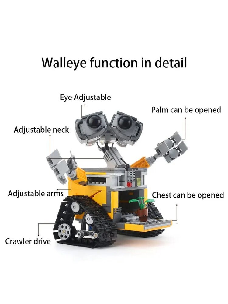 Конструктор Lego Робот Валли - Желтый, для мальчиков и девочек, пластик, с эффектами, для детей от 5 лет, из строительных блоков — фото 1