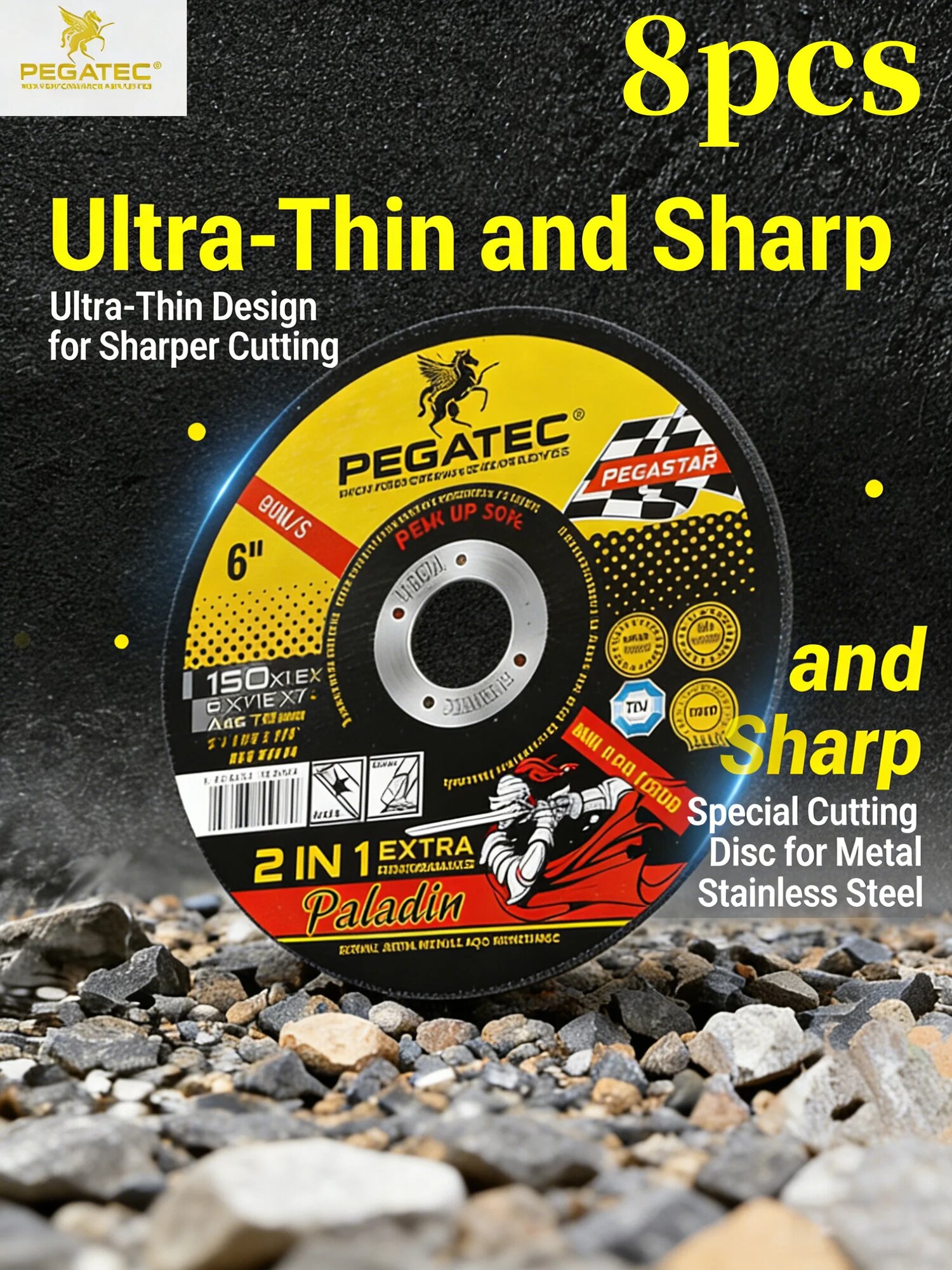 Шлифовальные диски PEGATEC 125/150 мм Cutting wheel-8pcs1