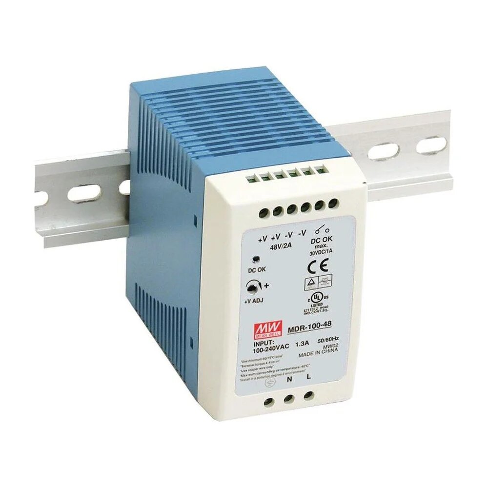 Источник питания Mean Well AC/DC MDR-100-48 Т00270785 блок питания с защитой от короткого замыкания