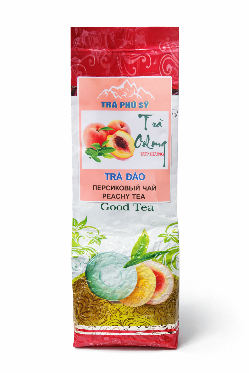Вьетнамский чай Улун с персиком Tra Phu Sy Peachy Tea листовой, 200г.