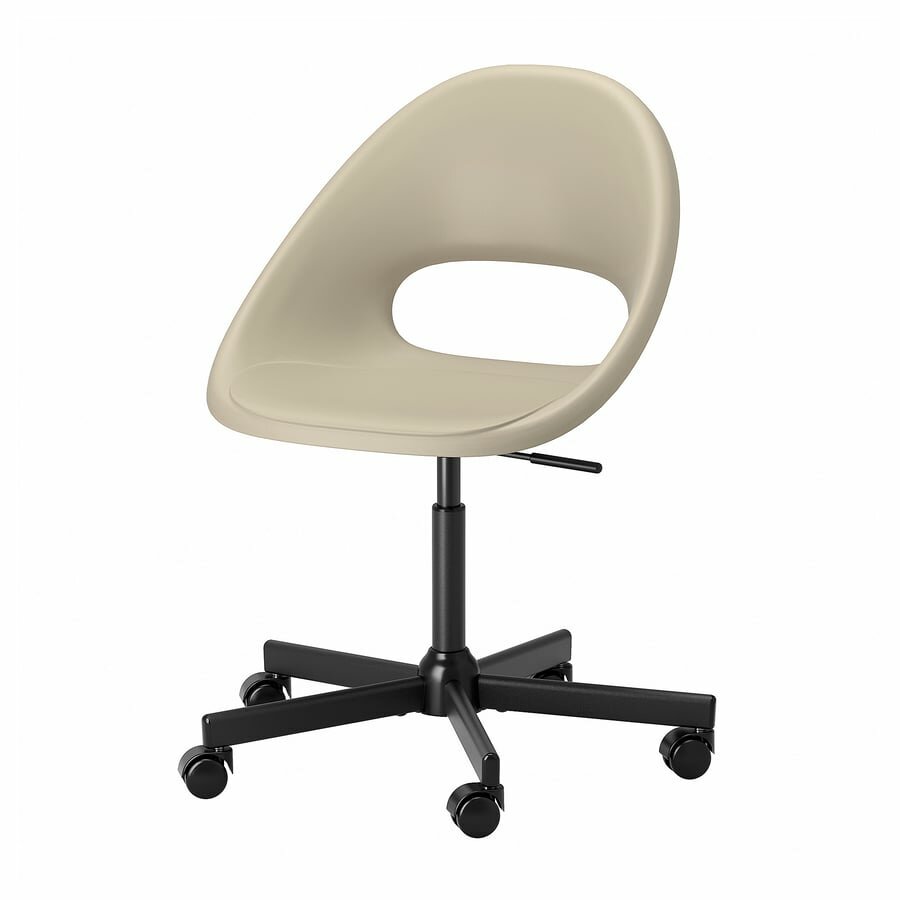 Вращающееся кресло IKEA ELDBERGET/MALSKAR, цвет бежевый/черный, 693.318.56