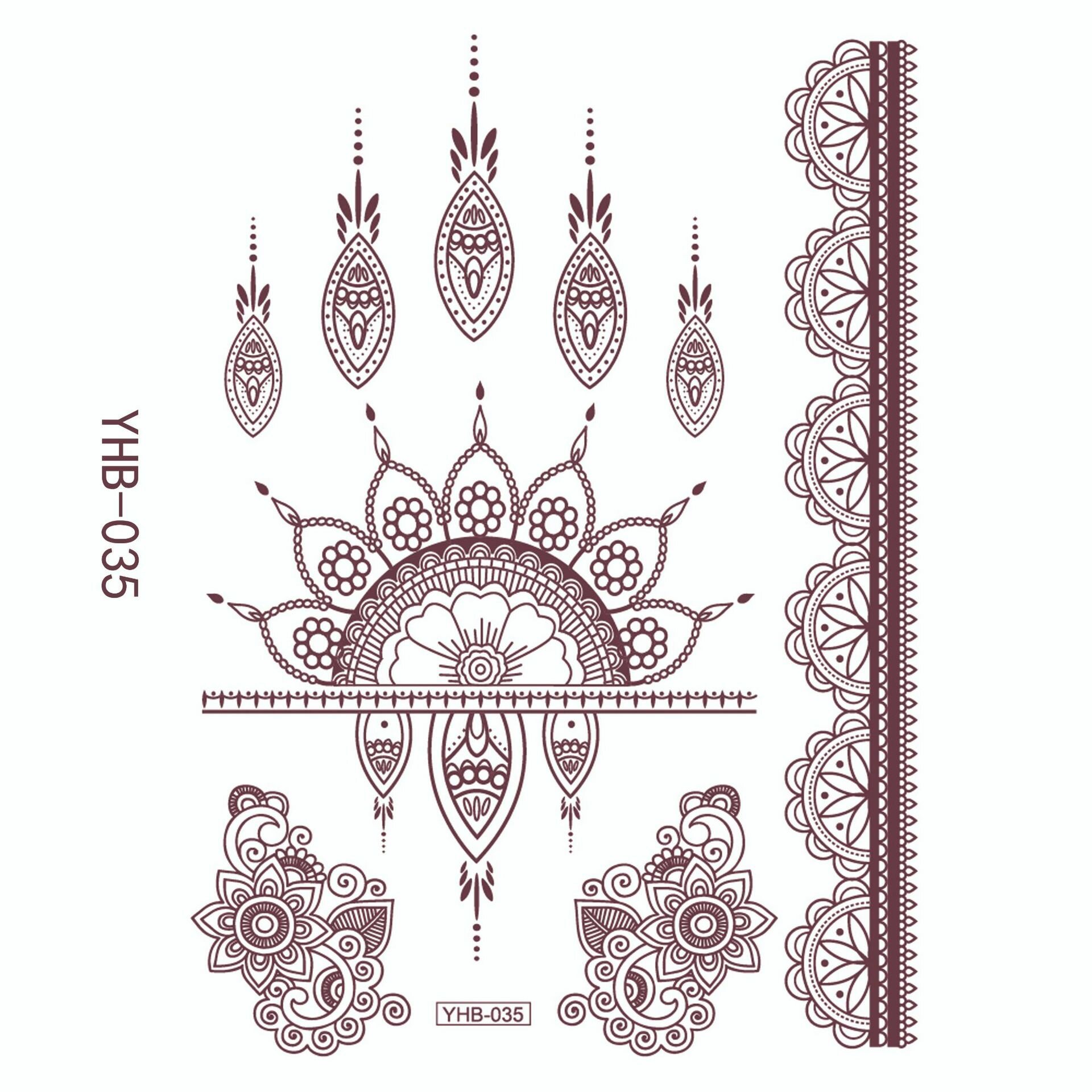Временные татуировки хной в европейском и американском стиле, временные татуировки белого, черного и красного цветов, высококачественные временные татуировки для рук и предплечий.