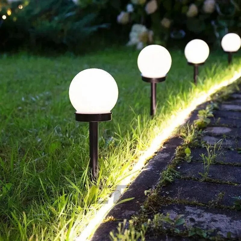 Уличный светильник LED для сада, 4 шт, белый плафон