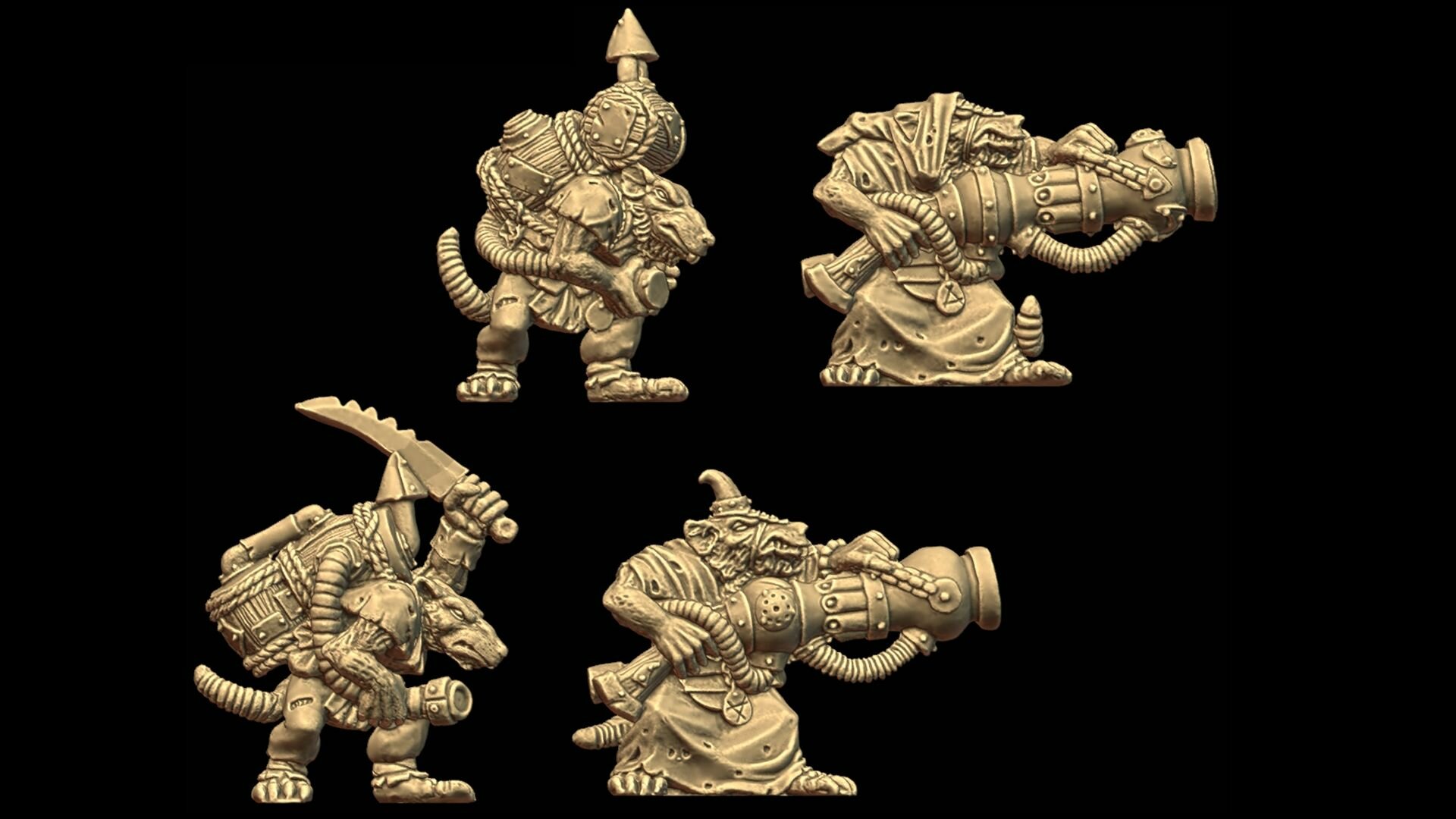 Миниатюра Warhammer Skaven - Warpfire Thrower с подставками