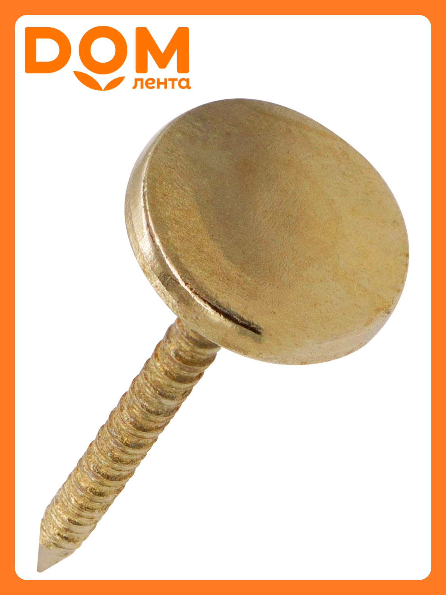 Гвоздь мебельный 14F, шляпка D14мм, L30мм, золото европартнер 20 шт