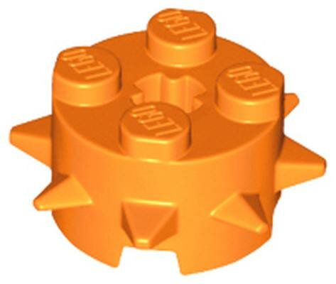 Деталь Lego 27266 Brick, Round 2 x 2 with Spikes and Axle Hole