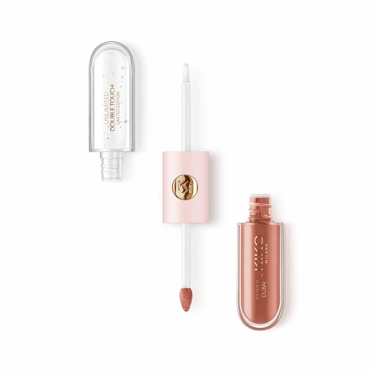 KIKO MILANO Стойкая жидкая помада и блеск для губ threads of time unlimited double touch limited edition 6мл 2в1 оттенок 01 Soft Chestnut