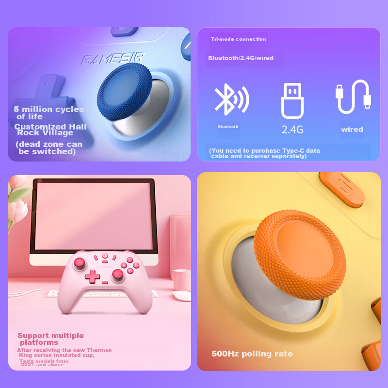 GAMESIR Qimingxing беспроводной геймпад для Switch мобильных устройств Steam Android Apple PC TV Bluetooth двойной