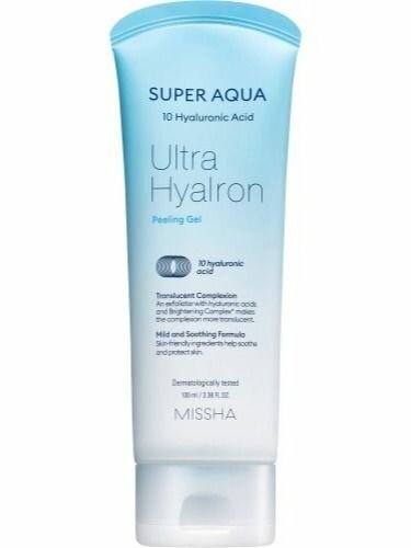 MISSHA Super Aqua Ultra Hyalron Гель-скатка для лица увлажняющий и очищающий с гиалуроновой кислотой 100 мл