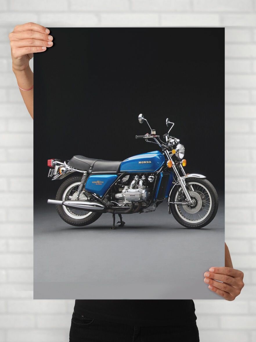 Плакат на стену для интерьера Авто и Мото (Хонда GL1000 Голд Винг - Honda GL1000 Gold Wing) - Постер по транспорту формата A1 (61x84 см)