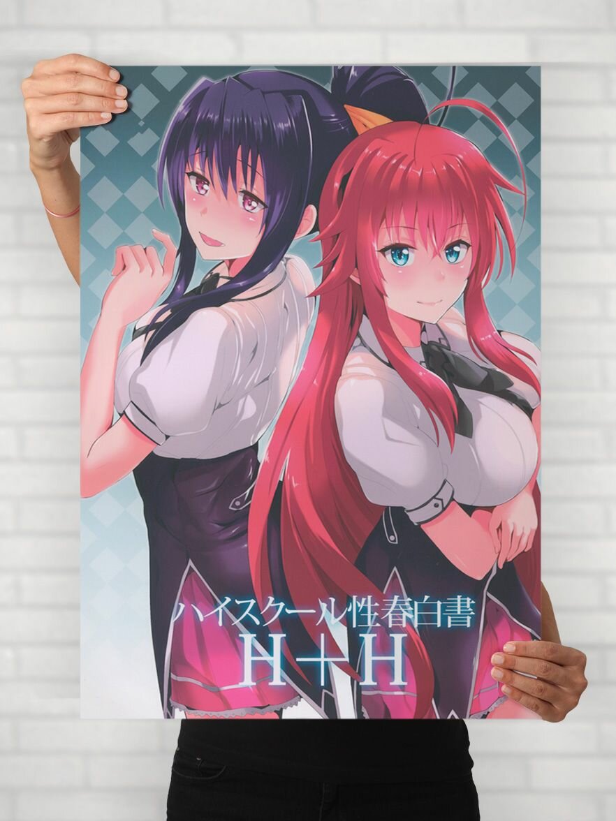 Плакат на стену для интерьера Старшая школа DxD (Риас и Акэно 2) - Постер по аниме и японской анимации формата A1 (61x84 см)