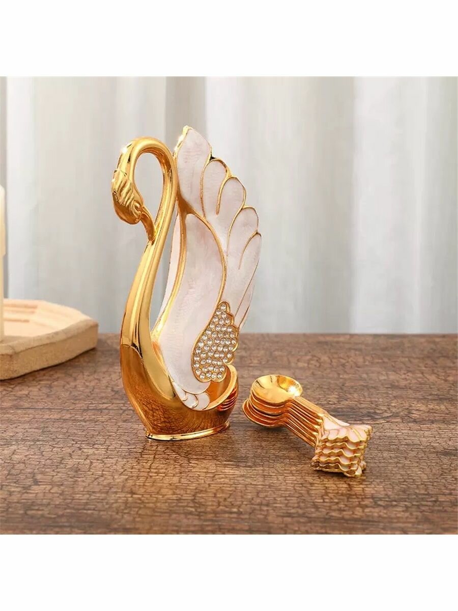 Набор вилка и ложка для салата золотой