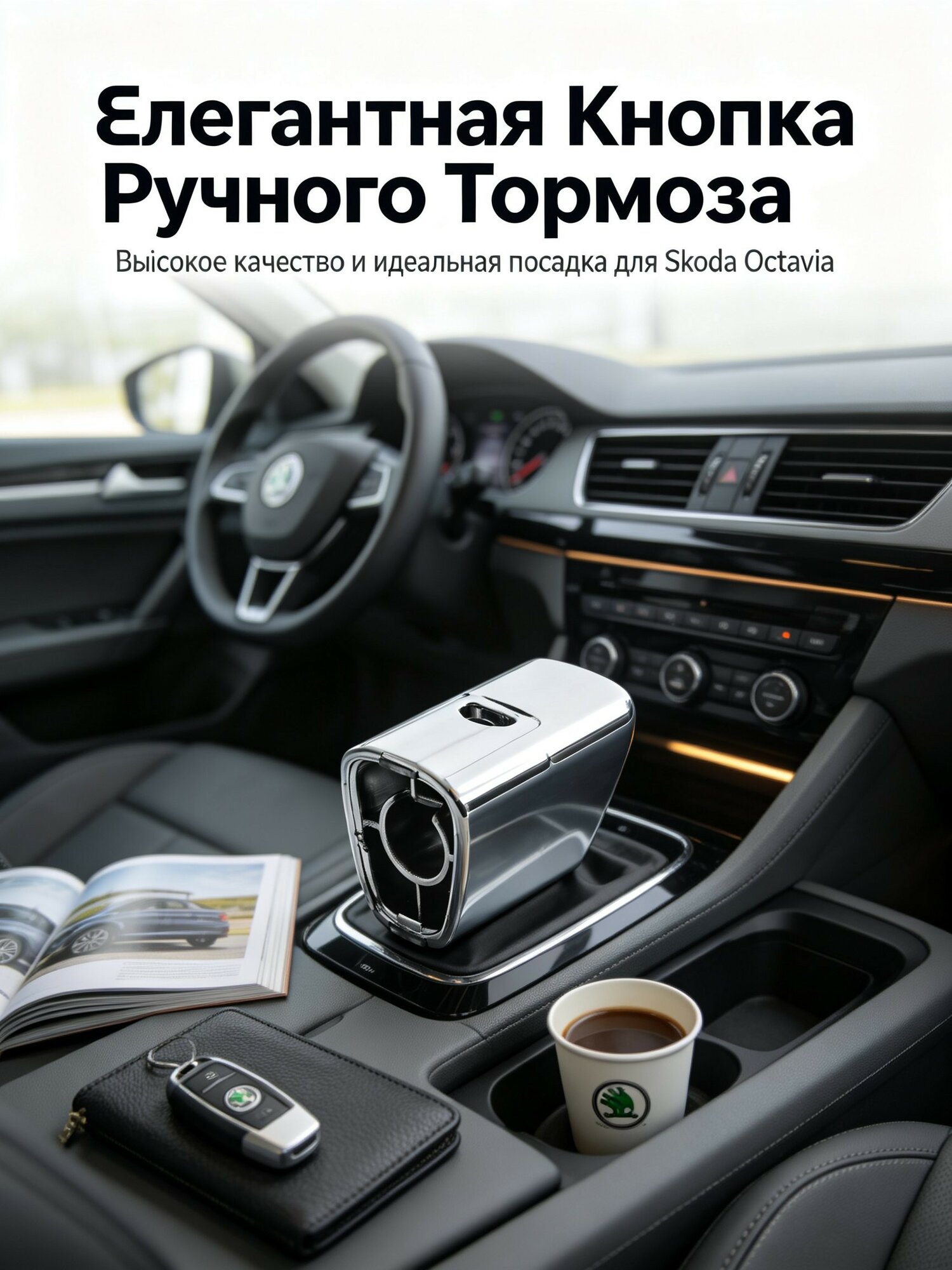 Кнопка ручного тормоза для Skoda Octavia 2013-2021, серебристая ABS запасная часть OEM 5F0711333