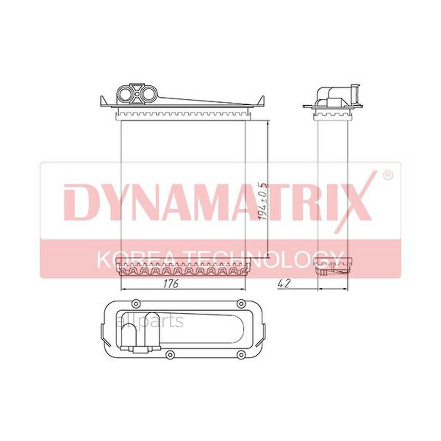 DYNAMATRIX-KOREA DR73640 Радиатор отопителя салона