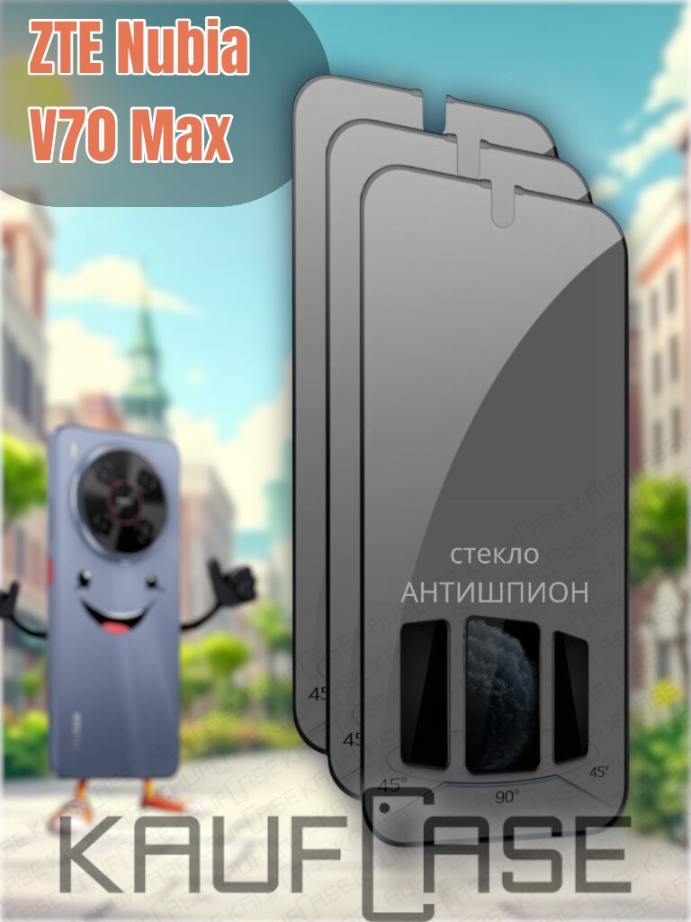 Стекло Антишпион 3 шт для ZTE Blade V70 Max
