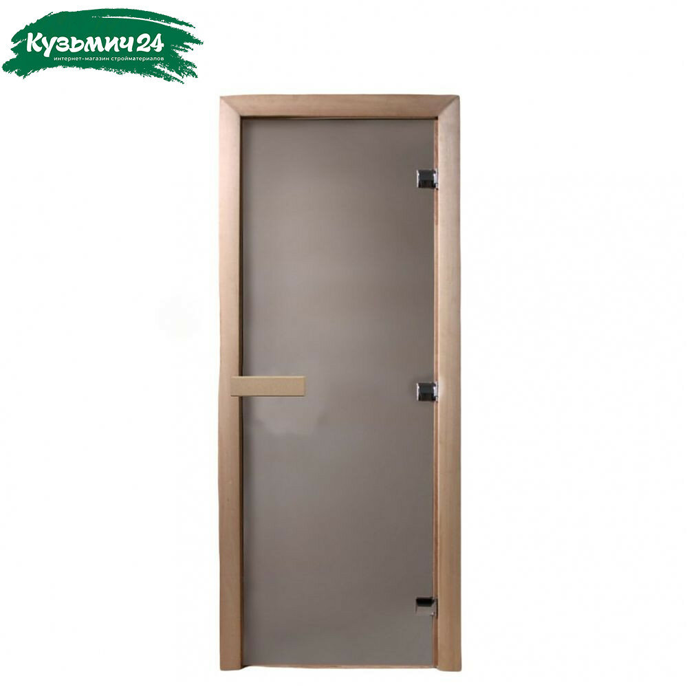 Дверь для бани Doorwood Графит 1900х700 мм, хвоя, матовое стекло 6 мм, 2 петли
