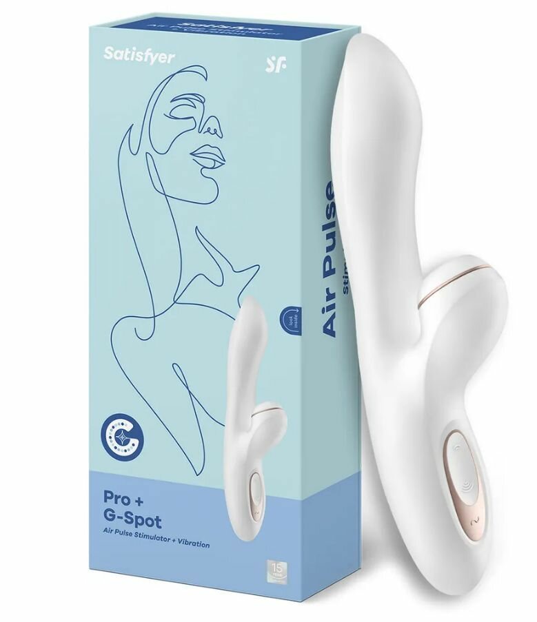 Вибратор-кролик для жещин с вакуумной стимуляцией клитора Satisfyer G-Spot, белый