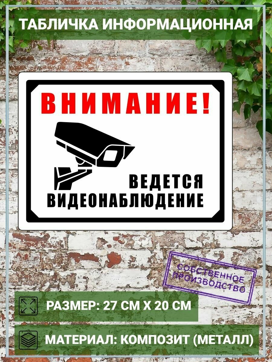 Табличка информационная Внимание Ведется видеонаблюдение №001