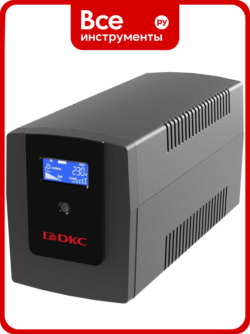 ИБП DKC INFOLCD1500I, 1500ВА/900Вт, 4 розетки, LCD-дисплей, USB, RJ-45