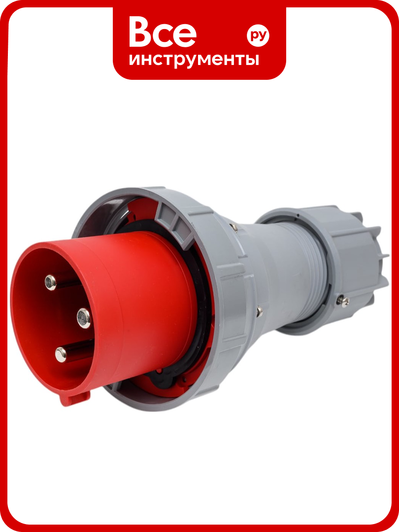 Кабельная вилка ABL 3Р 125А 400V IP67, поликарбонатный корпус, заземлённая, предназначена для кабельной установки