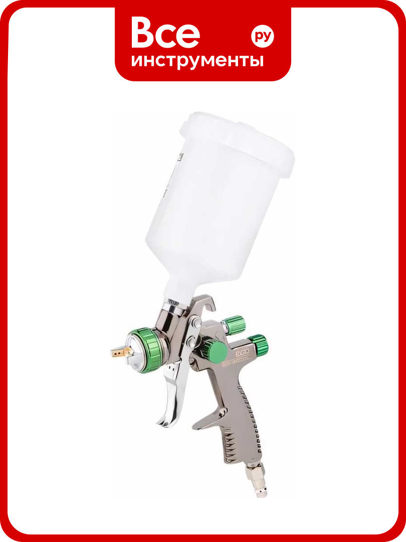 Пневматический краскопульт ECO SG-3000L EC1532-14, пластик, полупрофессиональный LVLP, верхний бак, рапид‑соединитель