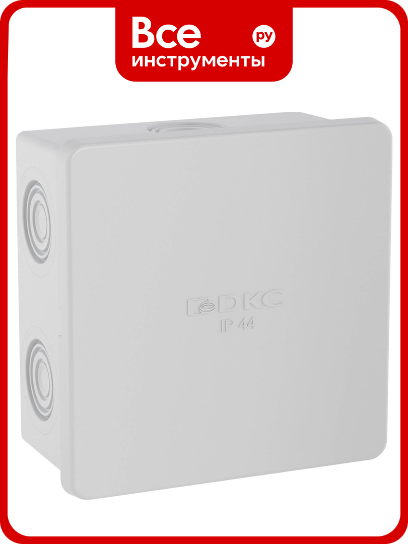 Коробка ответвительная DKC с 6 кабельными вводами д.20мм, IP44, 80х80х40мм 1 ШТ 53700DIY, пластиковый корпус