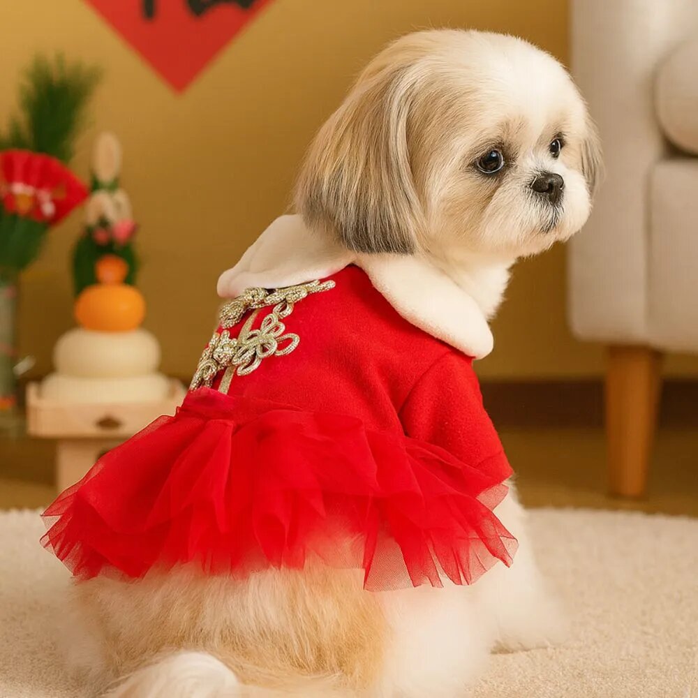 Новогодние юбки, CUTE PUPPY, которые могут носить как собаки, так и кошки, красные, высококачественные ткани, удобные и теплые